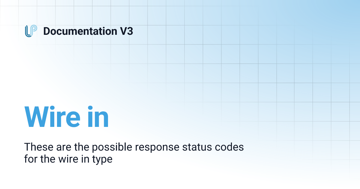Wire in | Documentation V3
