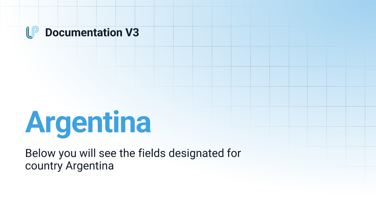 Argentina | Documentation V3