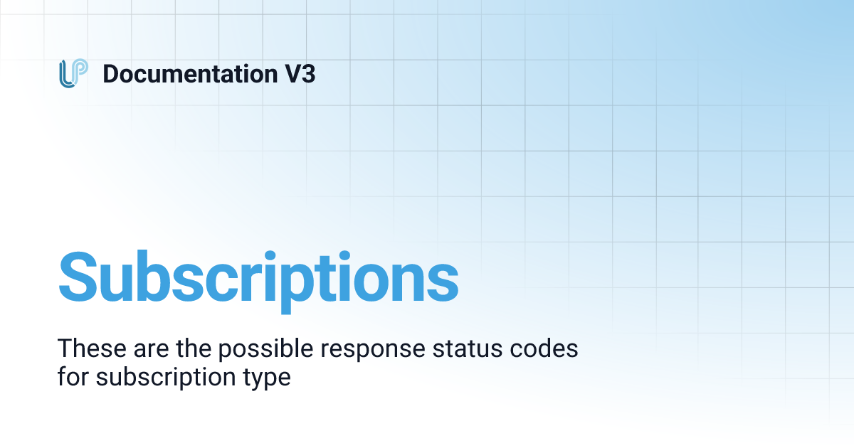 Subscriptions | Documentation V3