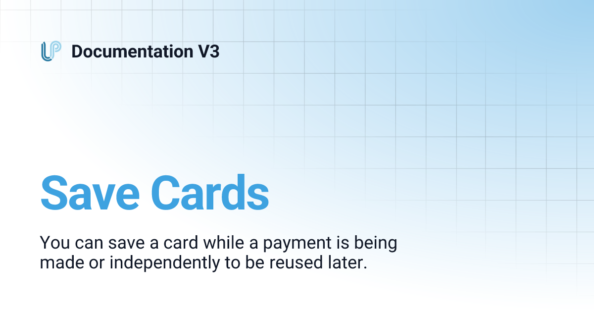 Save Cards | Documentation V3