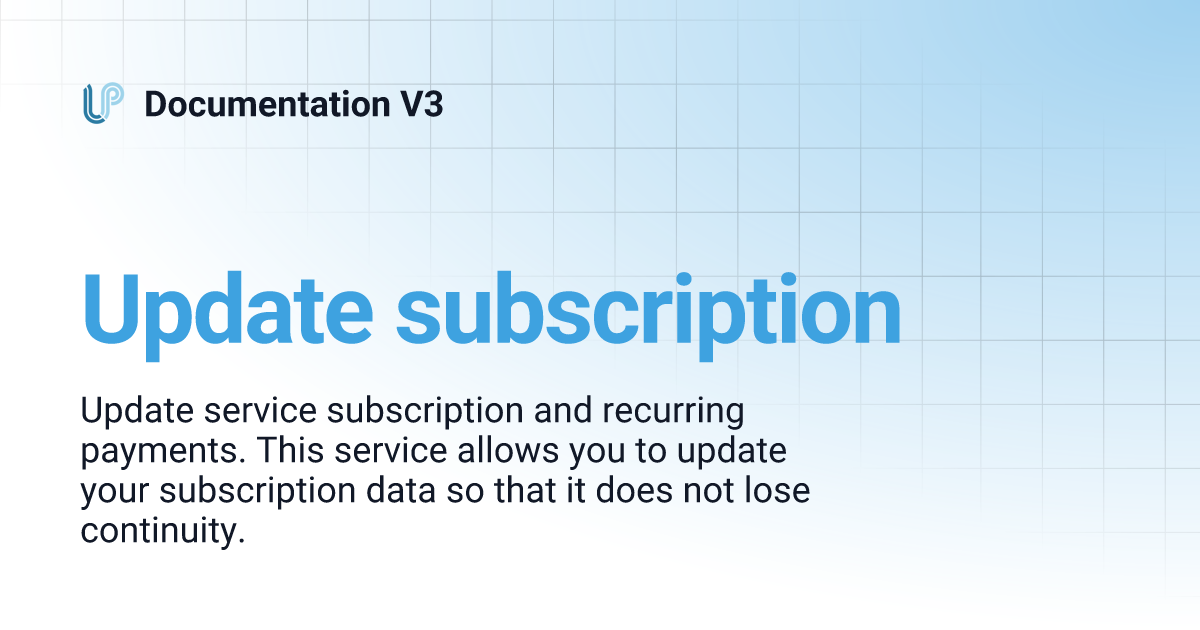 Update subscription | Documentation V3