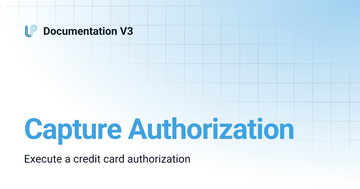 Capture Authorization | Documentation V3