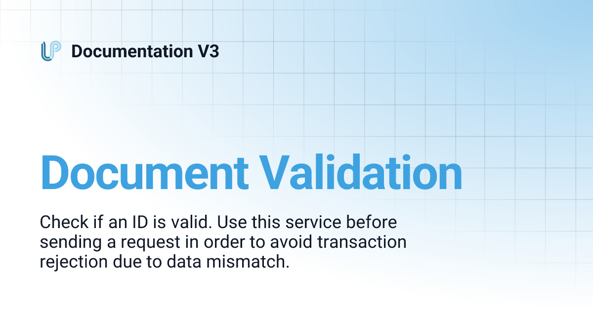 Document Validation | Documentation V3