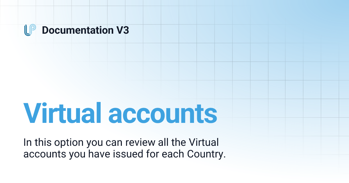 Virtual accounts | Documentation V3