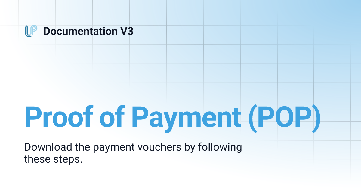 Proof of Payment (POP) | Documentation V3