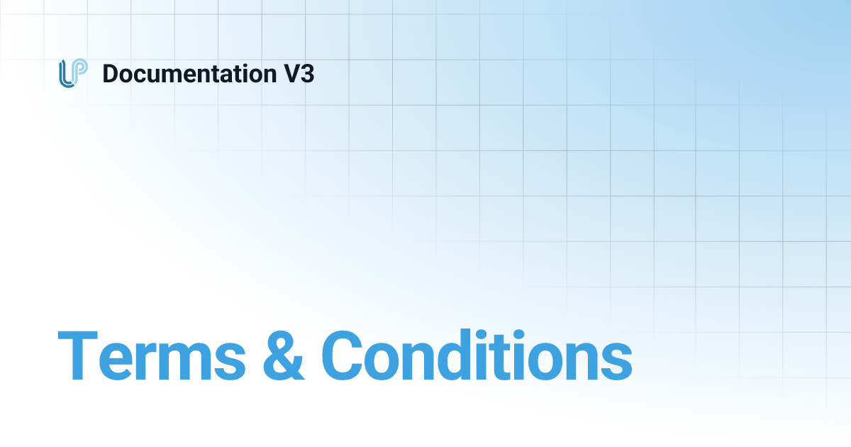 Terms & Conditions | Documentation V3